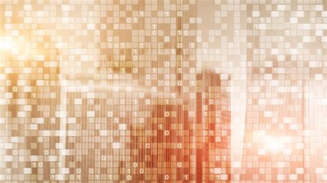 Premium Photo Digital Code On Blur City Background Abstract Binary Code