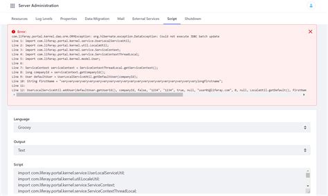 a non friendly error message appears in the logs when trying to create