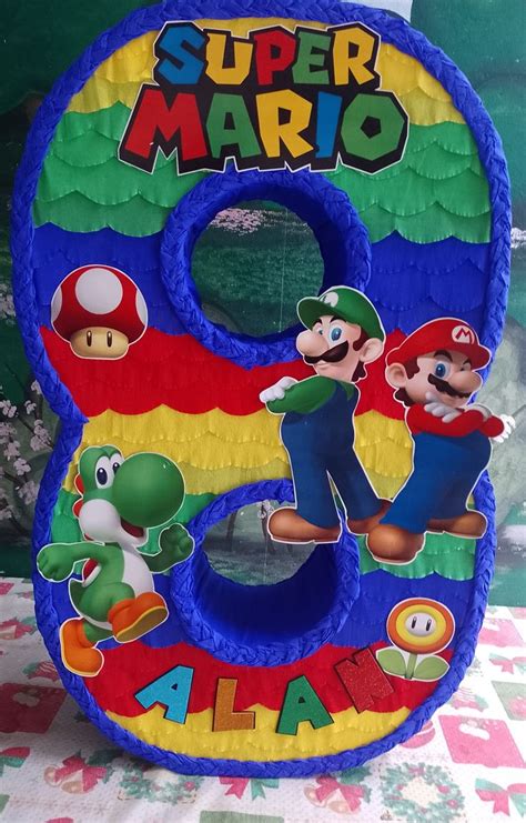 Piñata Número 8 De Mario Bros