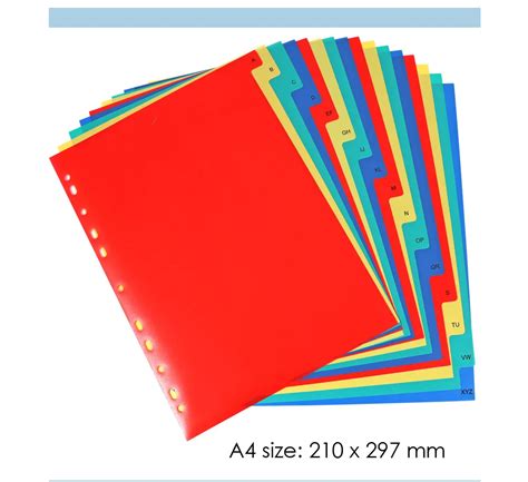 A4 Assorted Colors Pp Index Divider Buy Index Divider Pp Index Divider A4 Index Divider