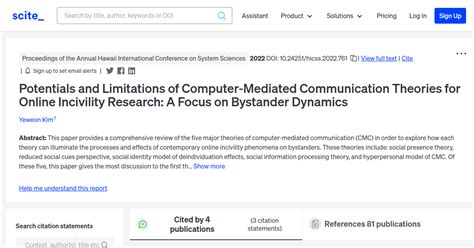 Potentials And Limitations Of Computer Mediated Communication Theories For Online Incivility