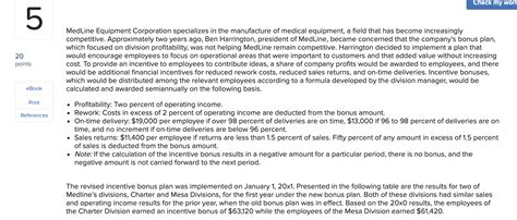 Solved Medline Equipment Corporation Specializes In The