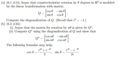 Solved O A Argue That Counterclockwise Rotation Chegg