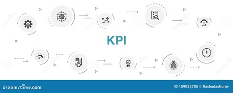 KPI Infographic Steps Circle Design Stock Vector Illustration Of Objective Element