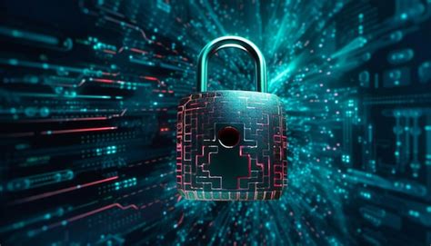 Premium AI Image A Padlock On A Computerlike Digital Circuit