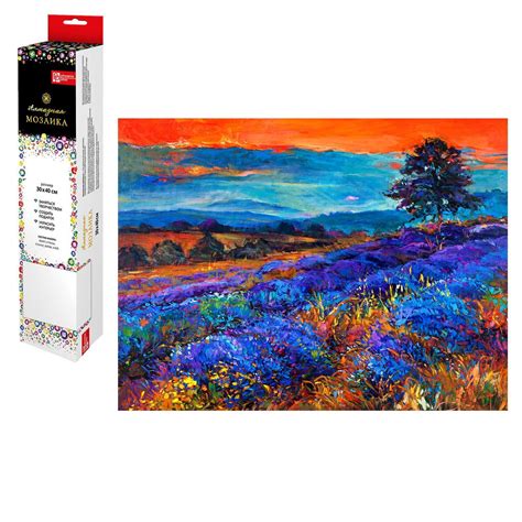 Набор для творчества Алмазная мозаика ЗАКАТ В ПРОВАНСЕ размер холста 30 40 см