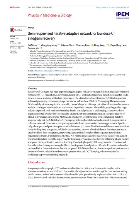 semi supervised iterative adaptive network for low dose ct sinogram