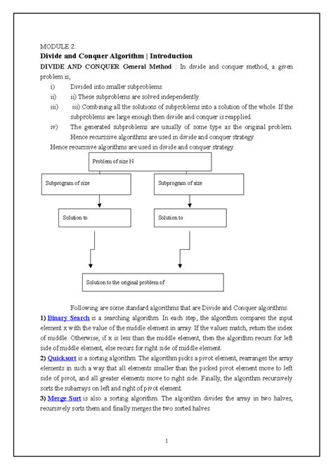 Daa Module 2 Database Management System Concepts And Advancements Module 2 Divide And
