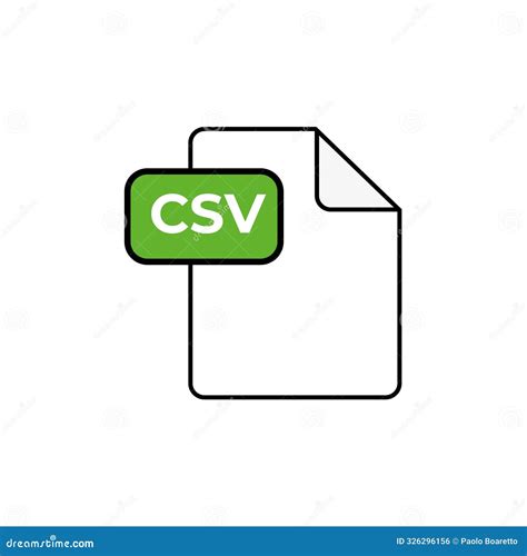 Filename Extension Icon CSV Comma Separated Values In Flat Style Quick