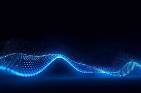 Premium Ai Image Dynamic Blue Particle Wave Abstract Sound Visualization Digital Structure Of