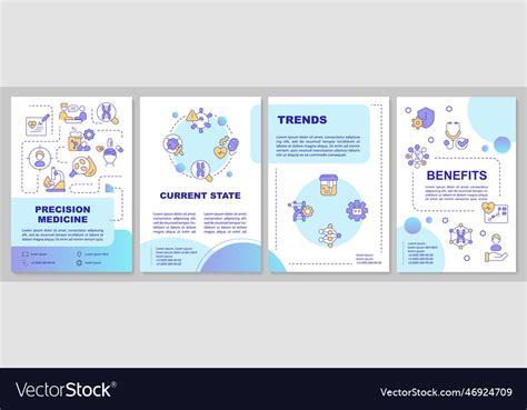 Precision Medicine Mint Brochure Template Vector Image