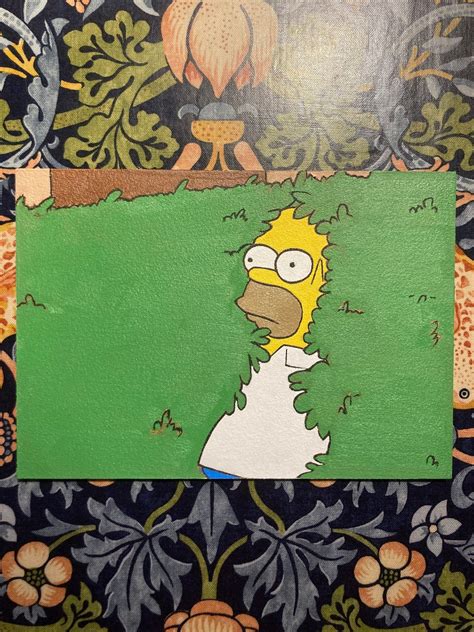 Homer Disappearing Into A Hedge Etsy