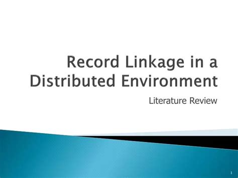 ppt record linkage in a distributed environment powerpoint presentation id 2501666