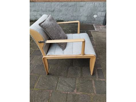 Set 2 Poltrone Liba In Legno E Tessuto Grigio Giorgetti Deesup