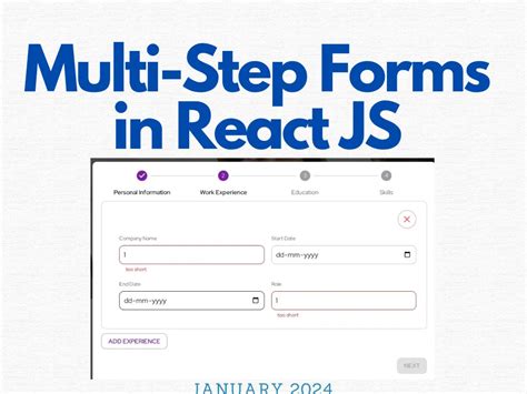 Multistep Form In React Js Next Js Upwork