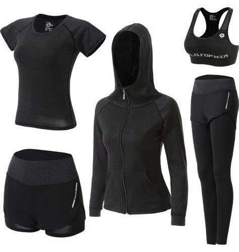 Botre 여성 운동복 요가 의류 정장 5 스포츠 정장 세트 조깅 슈트 체육관 피트니스 의류 러닝 의류 운동 티몬