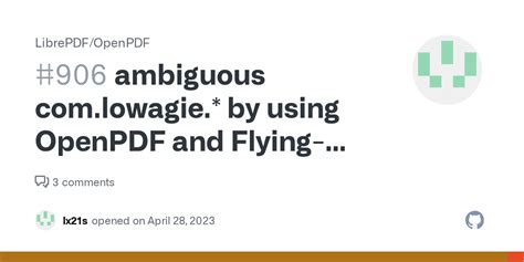 Ambiguous Comlowagie By Using Openpdf And Flying Saucer · Issue 906
