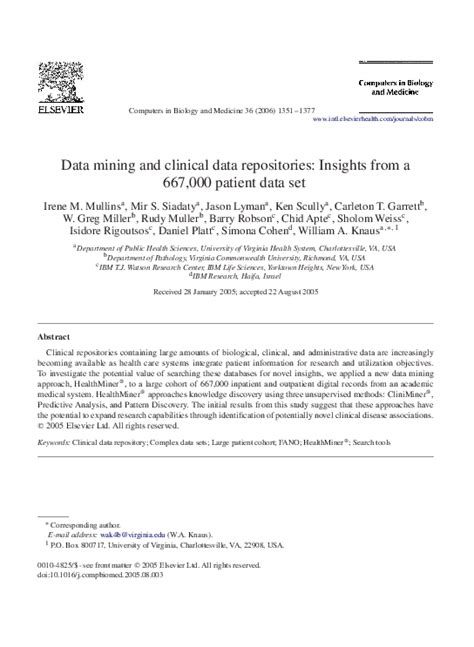 Pdf Data Mining And Clinical Data Repositories Insights From A 667000 Patient Data Set