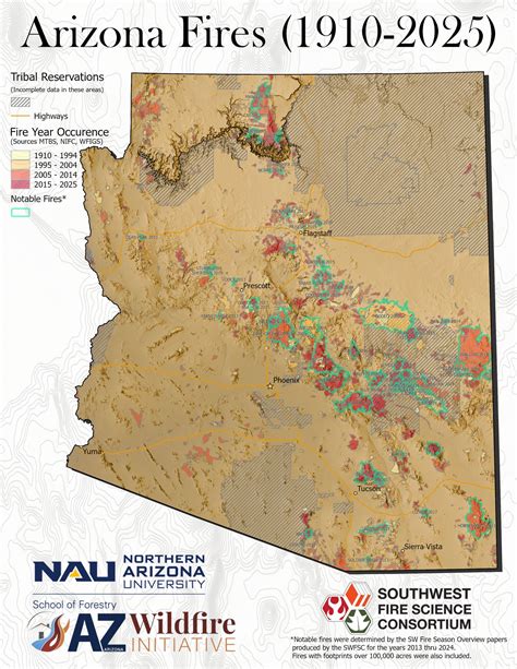 Map Most Notable Fires In Arizona And New Mexico Southwest Fire