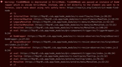 Menu 组件在 Reactstrictmode 模式下，有警告信息 · Issue 41077 · Ant Designant Design · Github