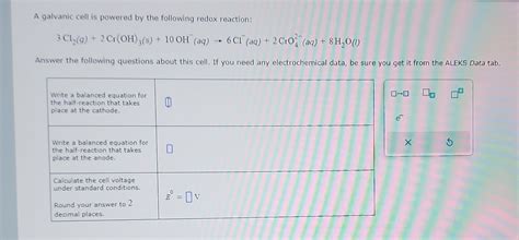 [solved] A Galvanic Cell Is Powered By The Following R