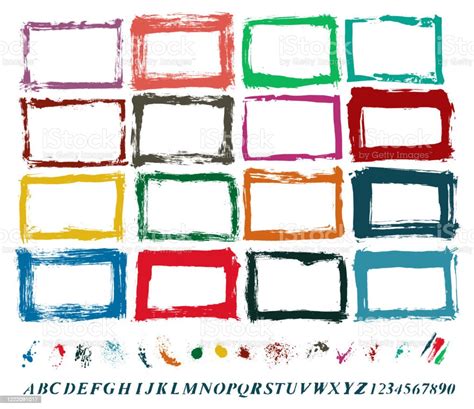 벡터 손으로 그린 텍스처 테두리 및 페인트 스플래시 세트 아티스트 자신의 컬렉션 가장자리에 대한 스톡 벡터 아트 및 기타 이미지 가장자리 거친 검은 테두리 Istock