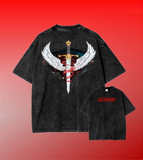 Sword With Angel Wings Vintage Shirt Anime Insipired Shirt Oversized