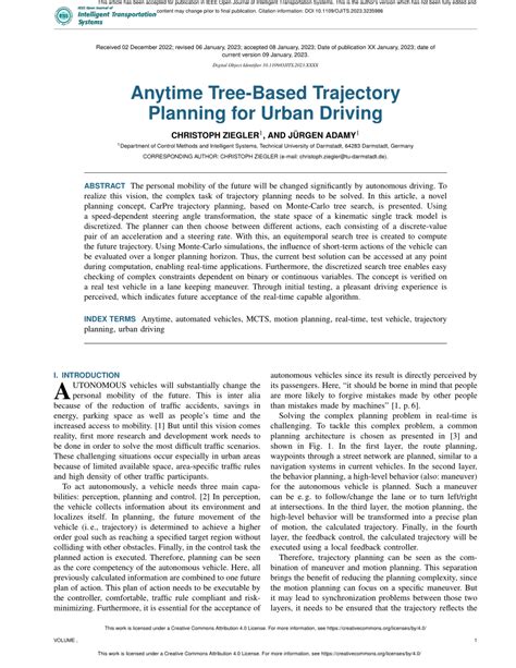 PDF Anytime Tree Based Trajectory Planning For Urban Driving