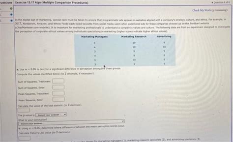 Solved Uestions Exercise 1317 Algo Multiple Comparison