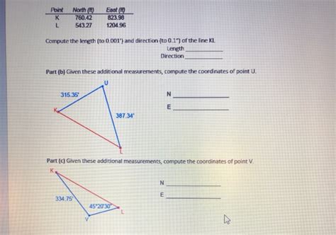 Solved I Need Help Finding The Northing And Easting Of Part Chegg Com