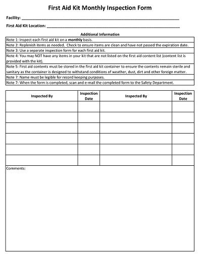 32 Free First Aid Kit Checklist Templates Ms Word Pdf Template