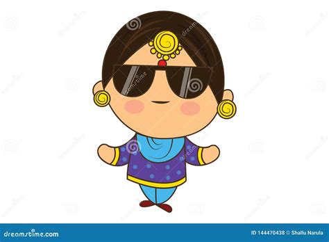 Vector Cartoon Illustration Of Cute Punjabi Sardarni Cartoondealer