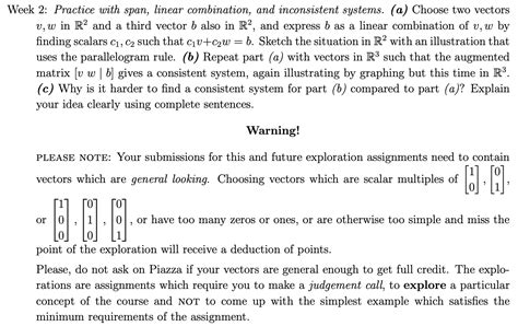 Solved Feek 2 Practice With Span Linear Combination And