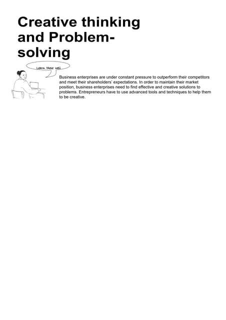 Creative Thinking And Problem Solving Workbook 1pdf