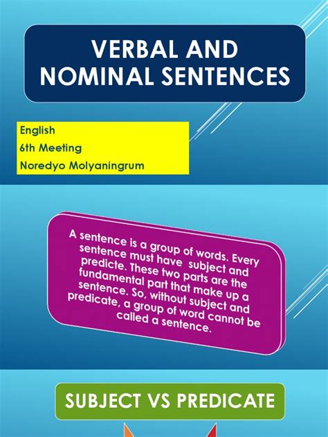 Verbal And Nominal Sentences Pdf Verb Adjective