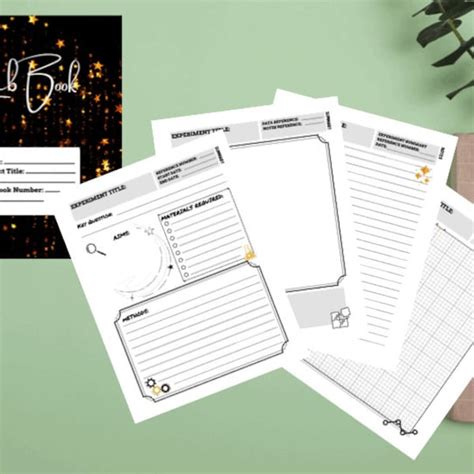 Laboratory Notebook Template Etsy