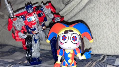 Pomni And Optimus Prime By Redkirbdaredpuffball On Deviantart