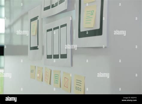 User Experience Ux Designer Designing Web On Smart Phone Tablet Layout