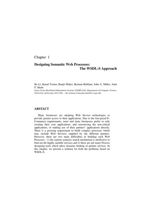 Pdf Designing Semantic Web Processes The Wsdl S Approach