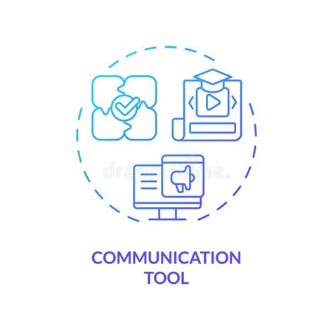 Thin Line Simple Gradient Communication Tool Icon Concept Stock