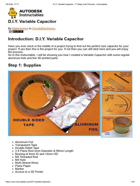 D I Y Variable Capacitor 17 Steps With Pictures Instructables Pdf Capacitor Capacitance