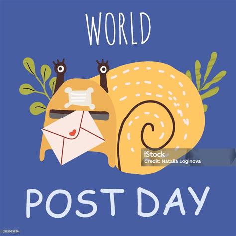 벡터 그래픽 손 그려진 세계 포스트 날 날 평면 디자인 평면 디자인 평면 일러스트 절연 세계 우편의 날 포스트와 편지 상자 벡터