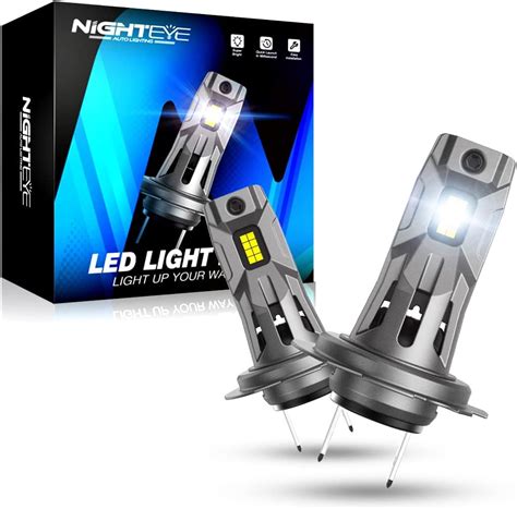 Nighteye H7 Led Bulbs 12000 Lumens 600 Brighter 6500k Cool White 11