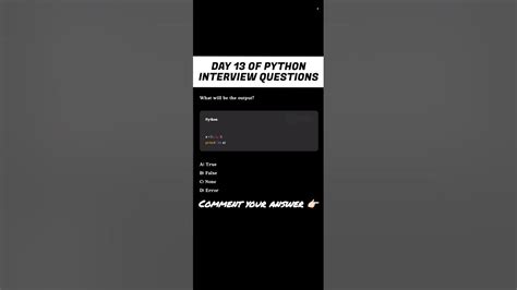 Day 13 Python Interview Prep Tricky Question Shorts Shortvideo