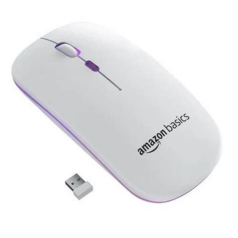 Amazon Basics Rechargeable Wireless Mouse With Rgb Led Backlit 1600 Dpi Ergonomic Mouse For