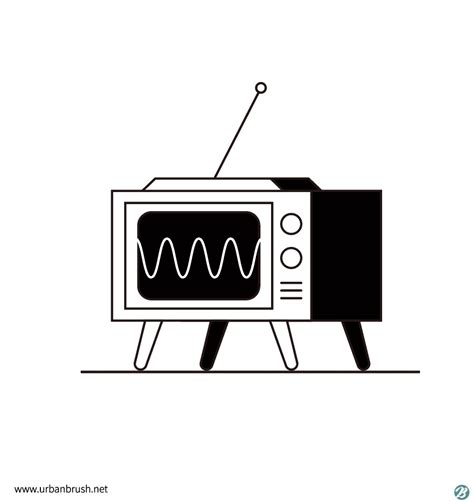 흑백 Tv 일러스트 Ai 무료다운로드 Free B And W Tv Vector 어반브러시