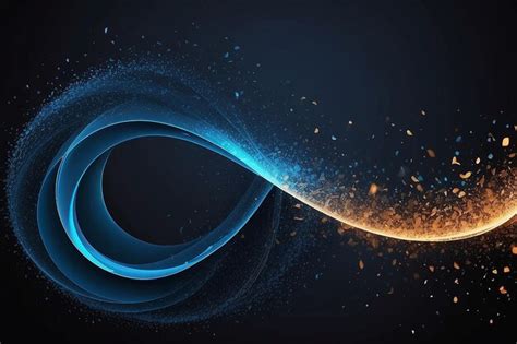 Premium Photo Blue Curve Particle Background