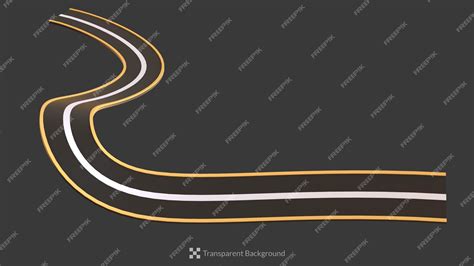 구불구불한 곡선 도로 또는 표시가 있는 2차선 고속도로 격리된 3d 아이콘 그림 세트 프리미엄 Psd 파일