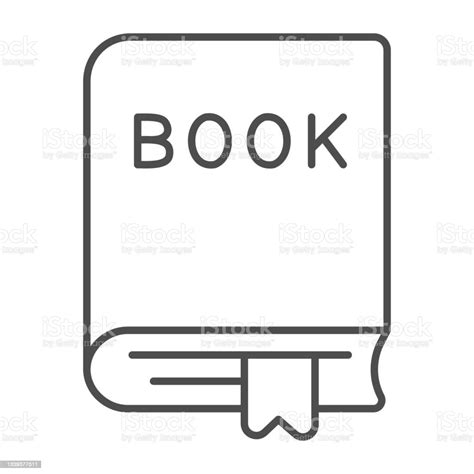 리본 북마크 씬 라인 아이콘 교육 개념 흰색 배경에 교과서 벡터 기호 모바일 개념 및 웹 디자인을위한 개요 스타일 아이콘과 폐쇄
