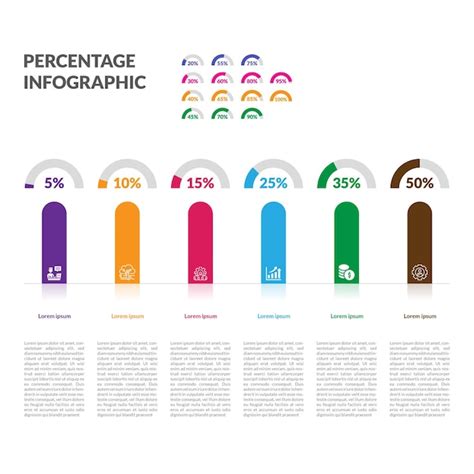 Premium Vector Percentage Infographic Pie Chart Template Design